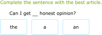 IXL - Use the correct article: a, an or the (Primary 4 English language ...