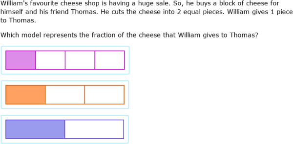IXL - Fractions of a whole: modelling word problems (Primary 2 maths practice)