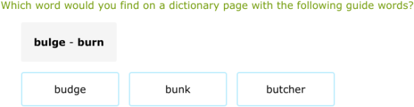 IXL - Use guide words (Primary 4 English language practice)
