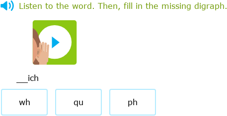 IXL - Complete the word with the correct digraph: ph, qu, wh (Primary 2 ...