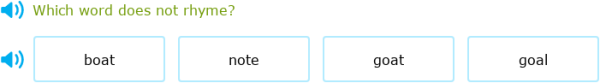 IXL - Which word does not rhyme? (Primary 2 English language practice)