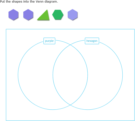 IXL - Sort shapes into a Venn diagram (Primary 3 maths practice)