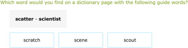 IXL - Use guide words (Primary 3 English language practice)