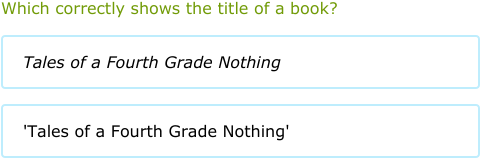 IXL - Formatting titles (Primary 4 English language practice)